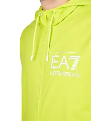 EA7 Logo Printed Hooded Sweater