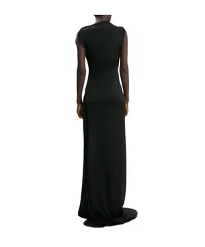 Victoria Beckham Carla Asymmetric Long Dress - Black