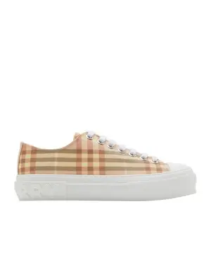 Burberry Burberry Checked Lace-Up Sneakers White