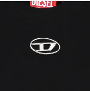 DIESEL® Oval D-logo Crewneck T-shirt - Black