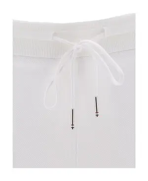 Thom Browne Piqué Shorts With Rwb Stripe Detail