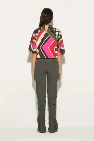 Emilio Pucci Vivara Print Cap Sleeve V-neck Blouse