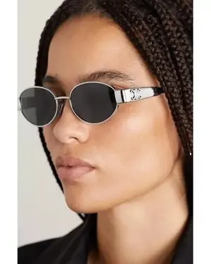 Celine Triomphe Metal 01 Sunglasses - Black