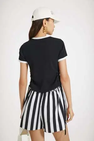 PATOU Riviera Striped Bermuda Shorts - Black