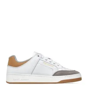 Saint Laurent Sl/61 Lace-up Sneakers - White/brown Gold