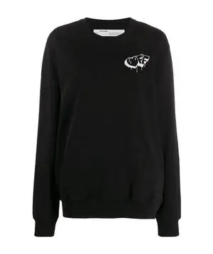 Off-White Graffiti Logo Cotton Sweatshirt - Black