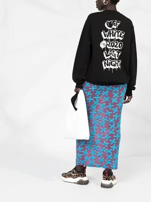 Off-White Graffiti Logo Cotton Sweatshirt - Black