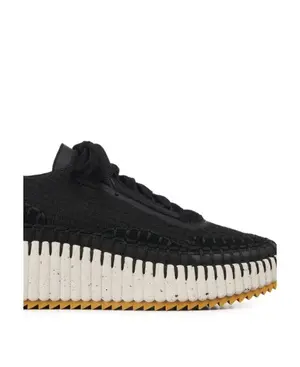 Chloé Nama Lace-up Sneakers - Black