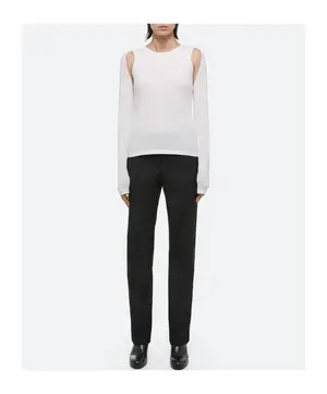 Helmut Lang Cut Out Knitted Jumper - White