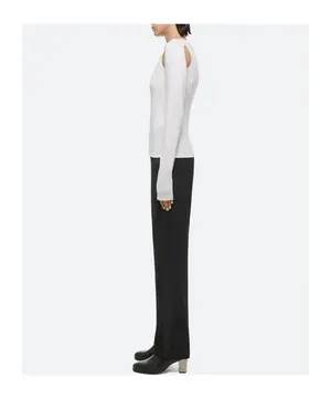 Helmut Lang Cut Out Knitted Jumper - White