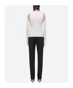 Helmut Lang Cut Out Knitted Jumper - White
