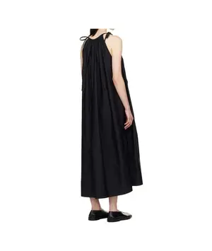 Co Gathered Halter Maxi Dress - Black