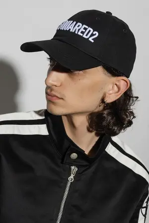 Dsquared2 Logo Embroidered Curved Peak Cap - Black