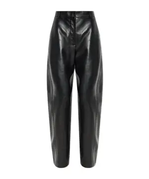 Givenchy Wide Leg Leather Trousers - Black