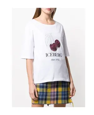 Iceberg Printed T-shirt With Embellished Cherries