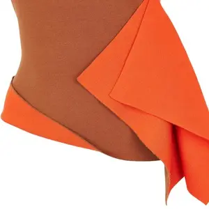 Fendi Asymmetrical Draped Color-block Bustier Top
