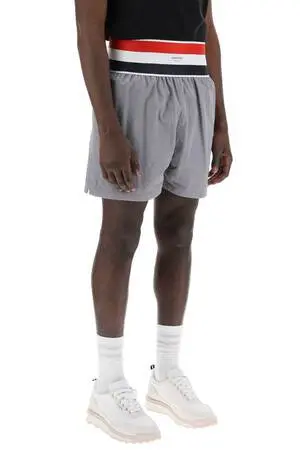 Thom Browne Ripstop Logo Tag Bermuda Shorts