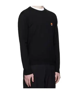 Maison Kitsuné Fox Head Crewneck Jumper - Black