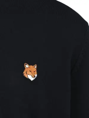Maison Kitsuné Fox Head Crewneck Jumper - Black