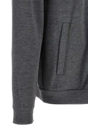 Brunello Cucinelli Monile Detailed Zip-up Hoodie - Grey