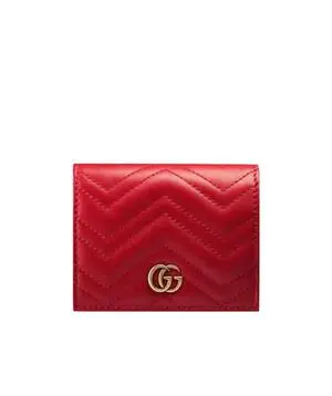 Gucci Gg Marmont Card Case - Red