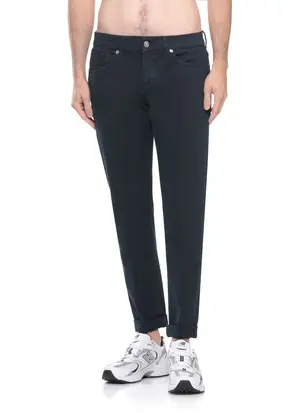 DONDUP Slim Fit Jeans With Contrast Embroidery - Black