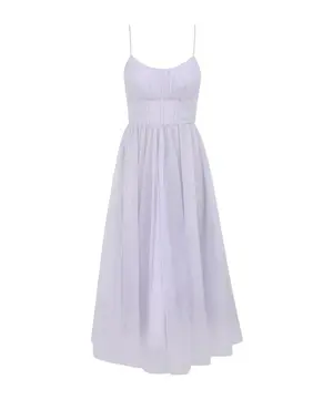 Zimmermann Tulle Corset Midi Dress - Light Blue