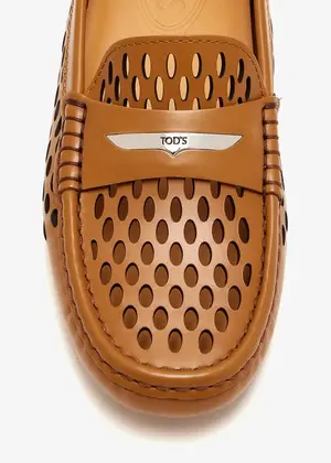TOD'S Logo Engraved Perforated Loafers