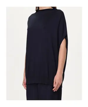 Fabiana Filippi Short-sleeved Roll Neck Knitted Top - Black
