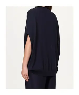 Fabiana Filippi Short-sleeved Roll Neck Knitted Top - Black