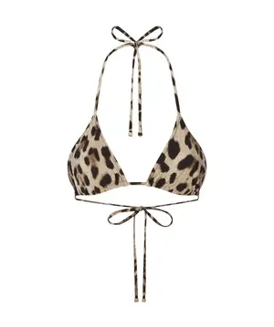 Dolce & Gabbana Leopard-printed Bikini Top - Nude