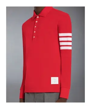 Thom Browne 4-bar Long-sleeve Polo Shirt