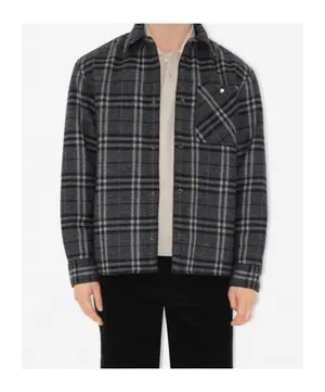 Burberry Checked Press-stud Shirt - Indigo
