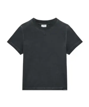 COURREGES Courrèges Logo Embroidered Crewneck T-shirt - Black