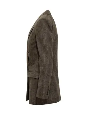 Isabel Marant Étoile Double-breasted Tailored Blazer With Vertical Stripes