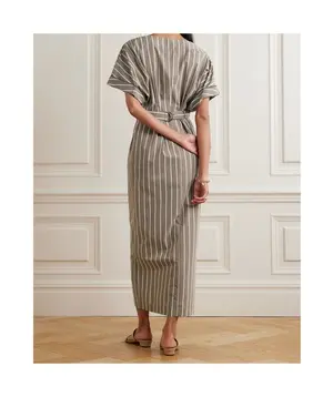 Brunello Cucinelli Striped Wrap Dress