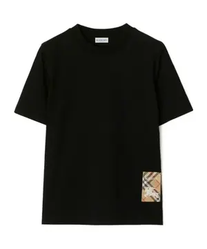 Burberry Checked Patch Crewneck T-shirt