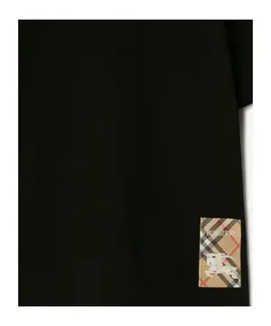 Burberry Checked Patch Crewneck T-shirt