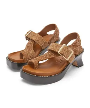 Loewe Ease Heeled Sandals - Brown
