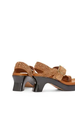 Loewe Ease Heeled Sandals - Brown