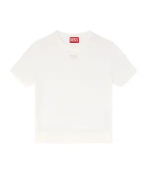 DIESEL® Short Sleeve Embroidered Logo Knit Top