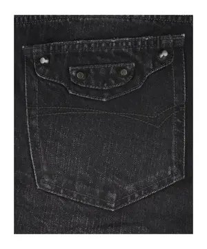 Balenciaga Frayed Edge Denim Mini Skirt - Black