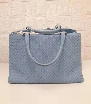 Bottega Veneta Woven Top Handle Handbag - Gray