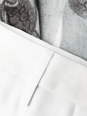 Off-White Botanical Print Straight Leg Trousers