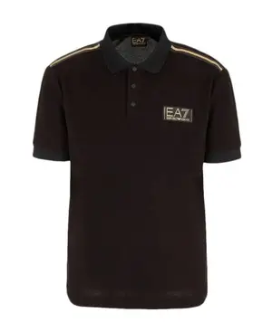 EA7 Logo-patch Cotton Polo Shirt
