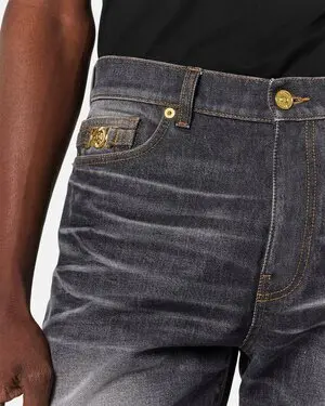 Versace Logo-patch Straight-leg Jeans