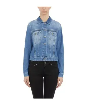 DONDUP Long-sleeved Denim Jacket - Blue