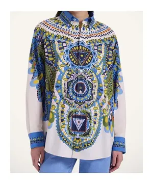 La DoubleJ Graphic Print Long Sleeve Shirt - Multicolor