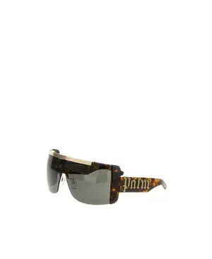 Palm Angels Tortoiseshell Effect Shield Sunglasses