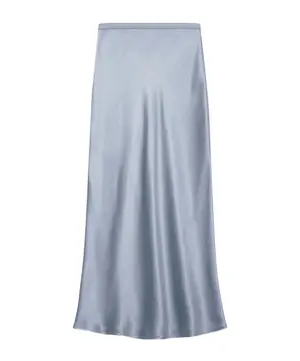 ANINE BING Bar Bias-cut Silk Midi Skirt